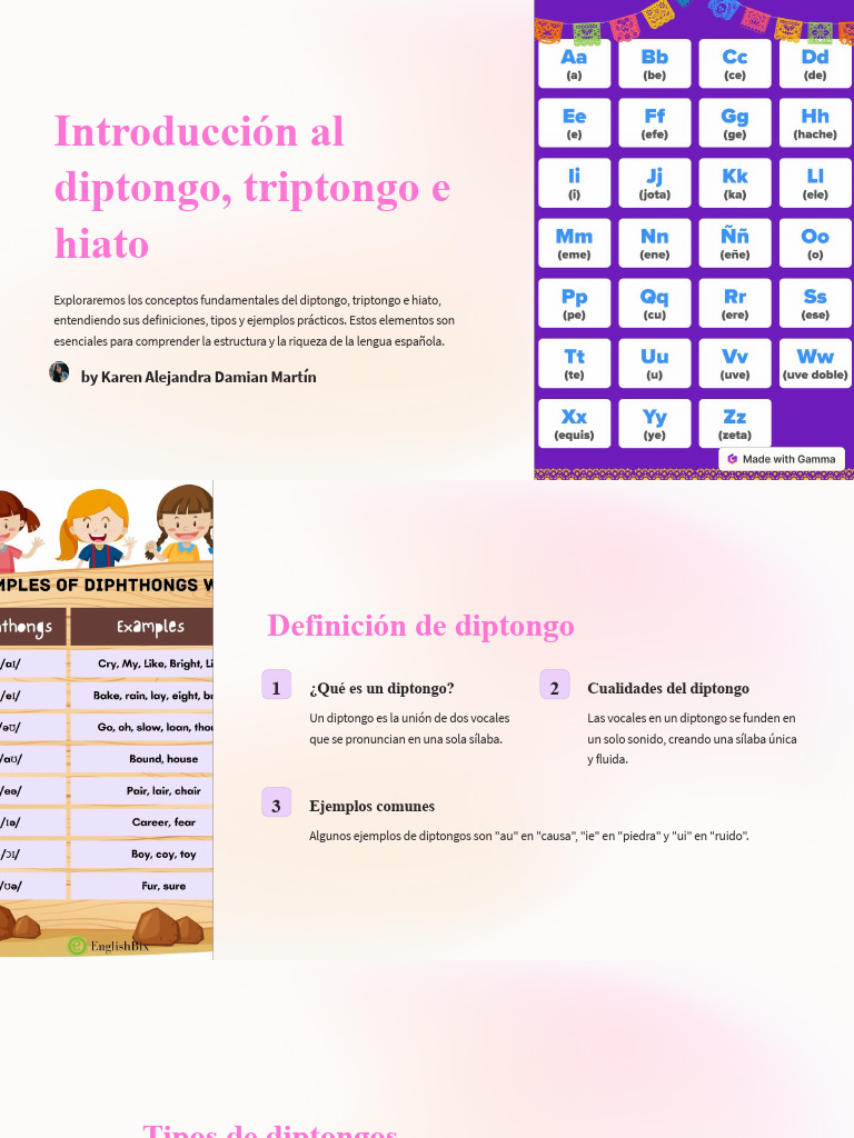 Introduccion Al Diptongo Triptongo e Hiato | PDF | Sílaba | Vocal