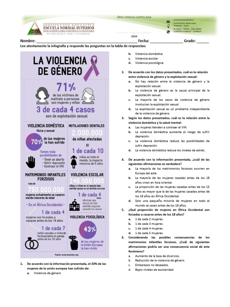 Prueba Infografía Violencia de Género | PDF | Violencia | Violencia doméstica