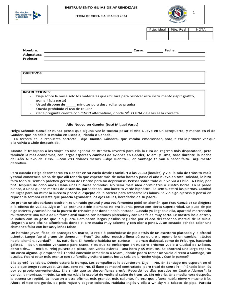 Instrumento Guías de Aprendizaje | PDF | Auxiliar de vuelo Instrumento Guías de Aprendizaje | PDF | Auxiliar de vuelo