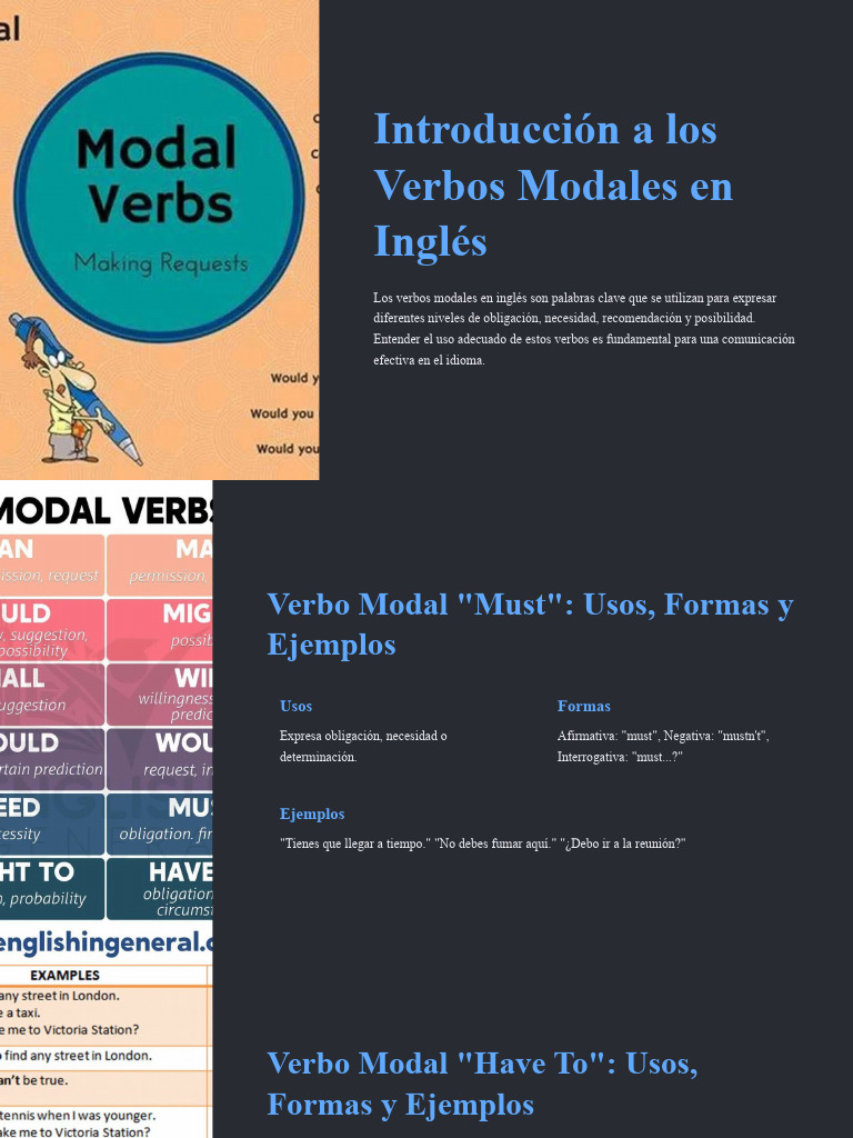 Introduccion A Los Verbos Modales en Ingles | Descargar gratis PDF ...