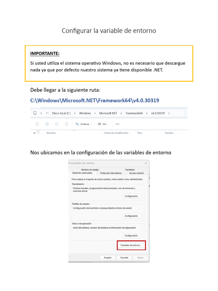 00 - Configurar La Variable de Entorno | PDF