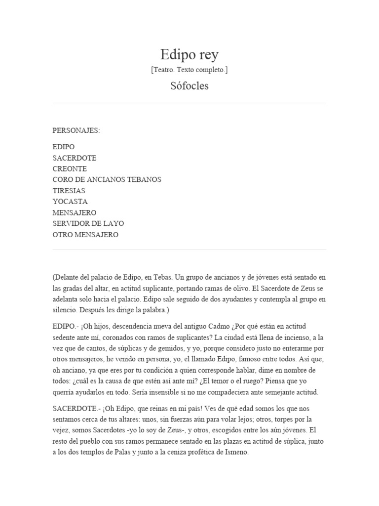 Edipo Rey | PDF | Edipo