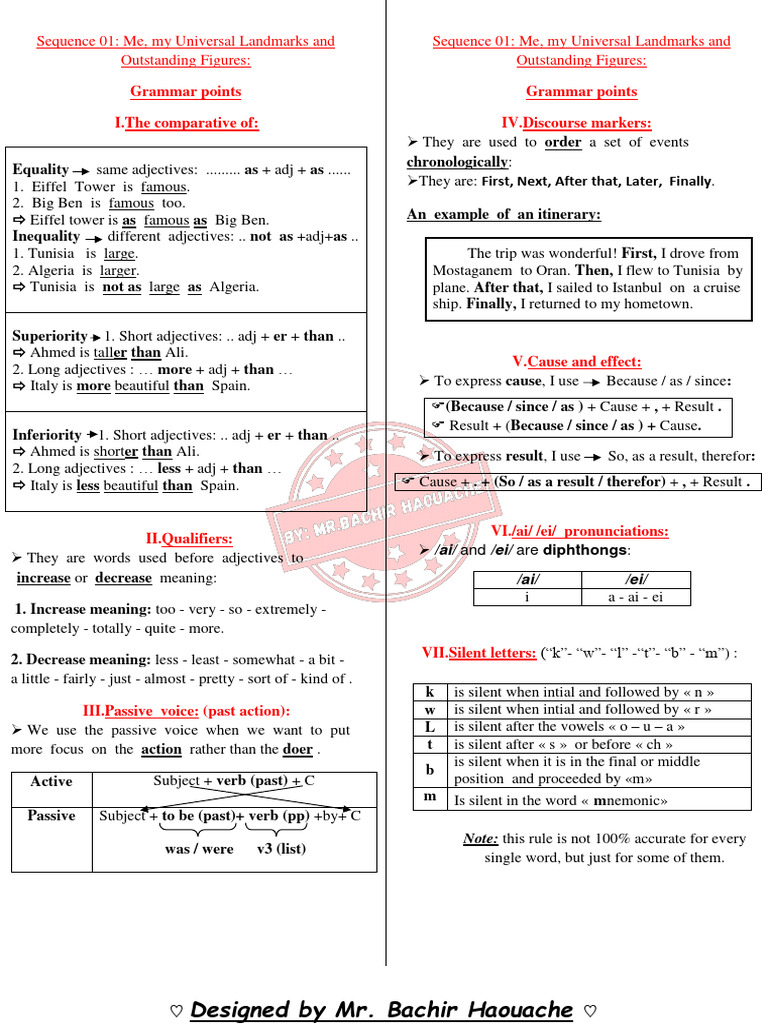 Sequence 01-02 Summary 4ms 2023 - 2024 | PDF | Language Mechanics | Linguistic Typology