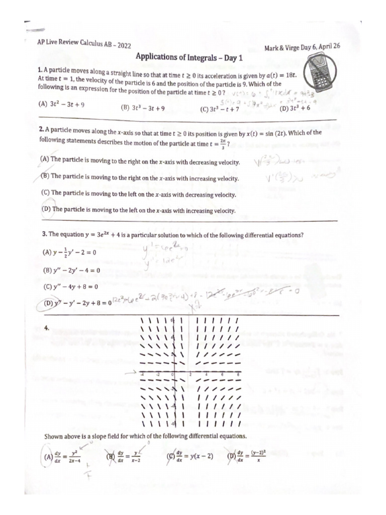AP Live Review Calculus AB - 2022 Day 6 | PDF