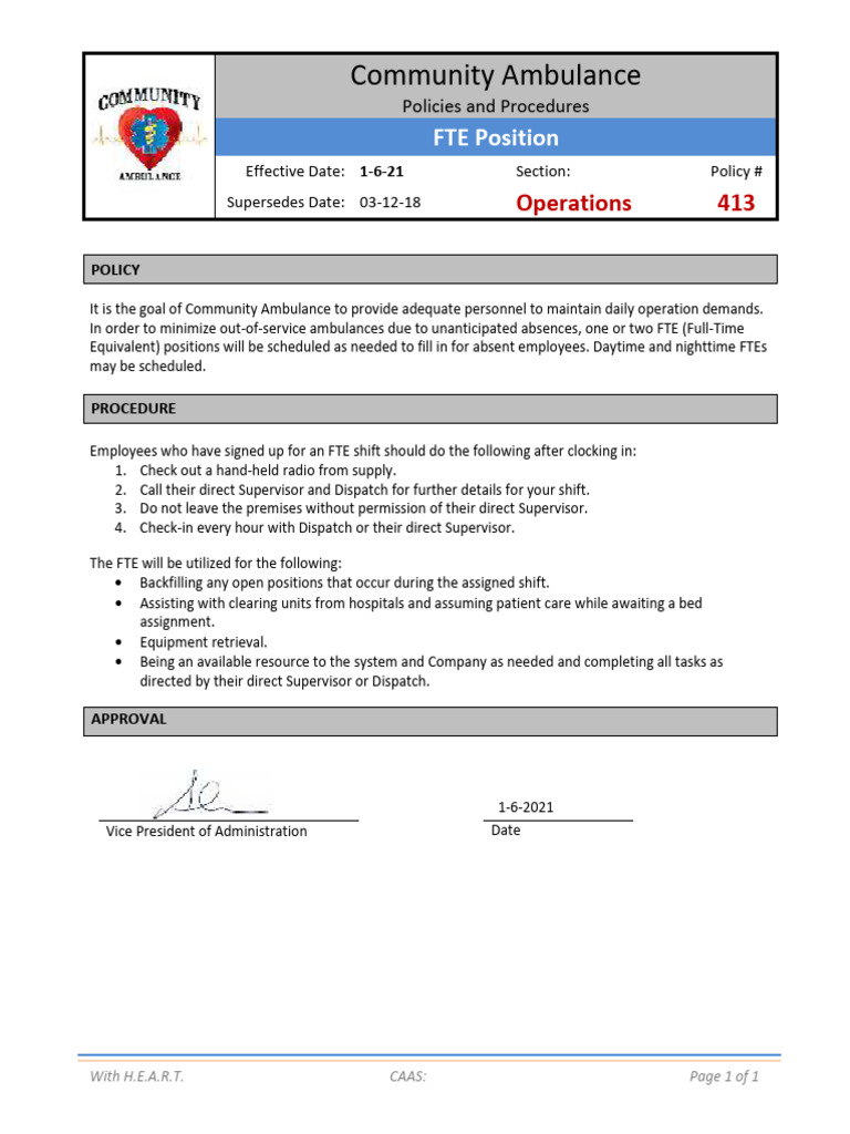 FTE Scheduling for Ambulance Staff | PDF | Finance & Money Management