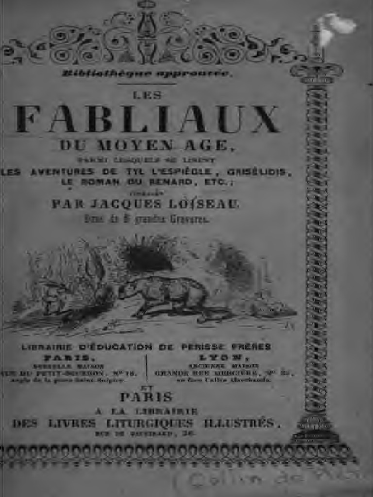 Collin de Plancy Jacques Albin Simon Les Fabliaux Du Moyen Age | PDF