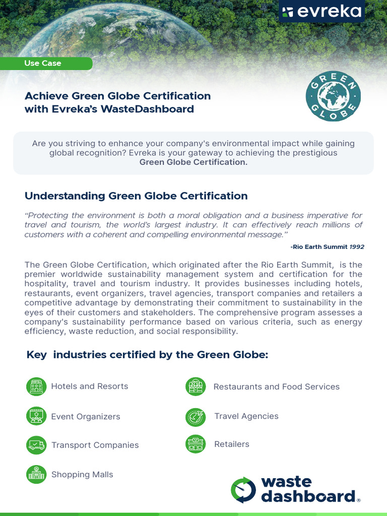 Evreka - Green Globe Certification Use Case | PDF | Waste Management ...