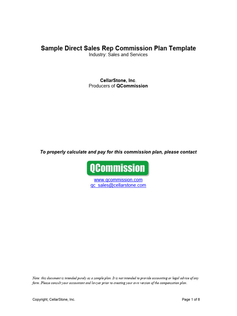 sample-direct-sales-rep-sales-commission-agreement-template | PDF ...