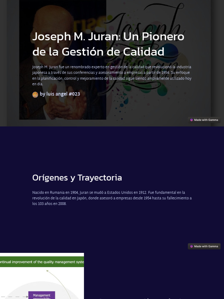 Joseph M Juran Un Pionero de La Gestion de Calidad | Descargar gratis ...
