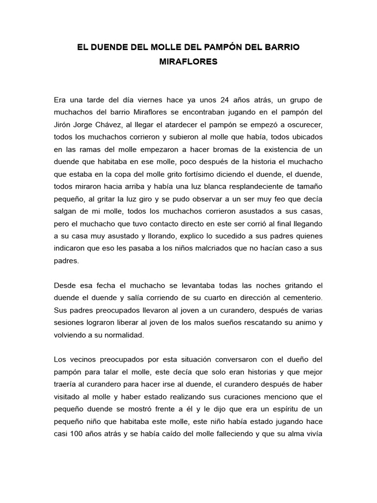 EL DUENDE DEL MOLLE DEL BARRIO MIRAFLORES | PDF