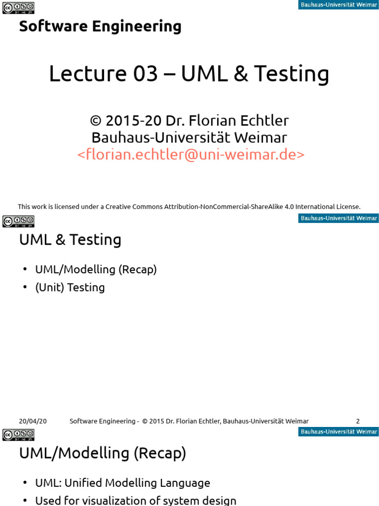 03 Uml Testing Pdf Unified Modeling Language Inheritance Object Oriented Programming
