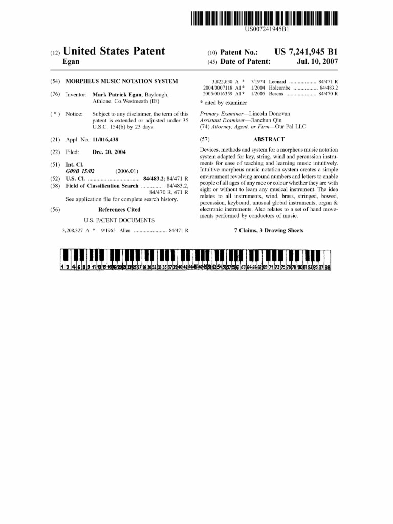 Morpheus Music Notation System Us7241945 | Download Free PDF | Clef | Sheet Music