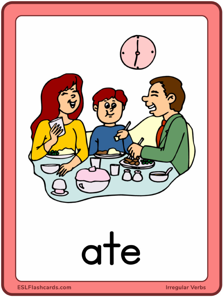 Irregular Verbs Large Flashcards With Labels | PDF