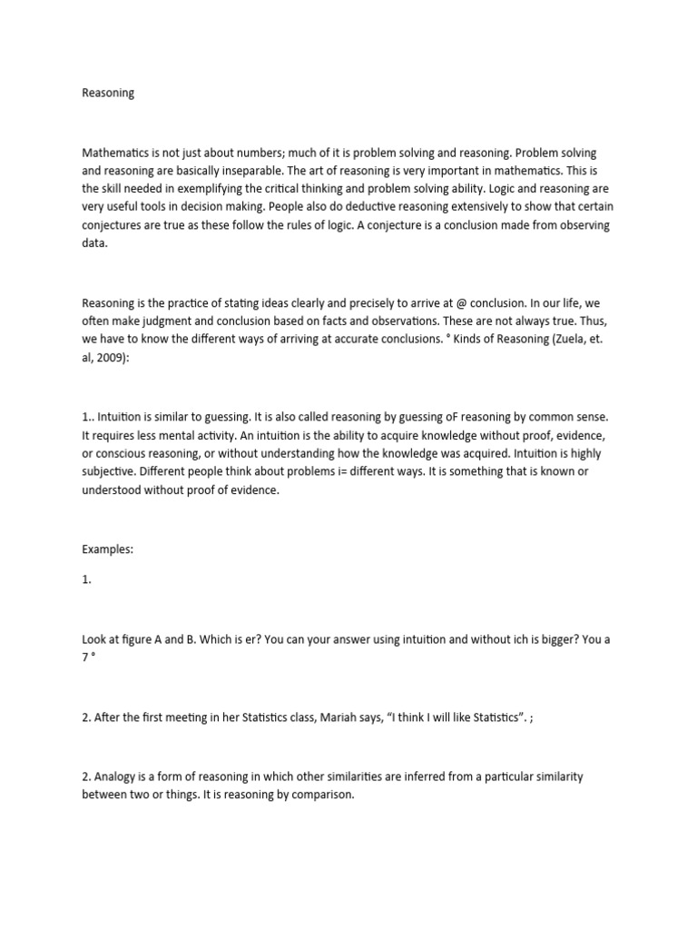 Reasoning-WPS Office | PDF | Reason | Intuition