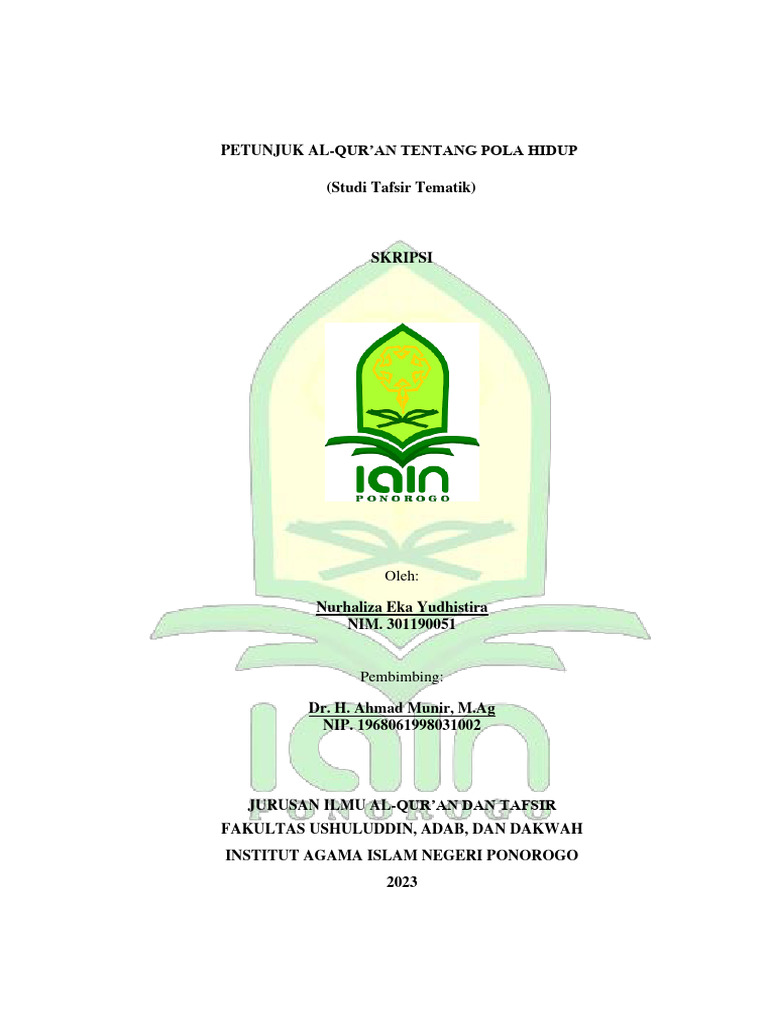 Nurhaliza Eka Yudhistira - Ethesis Iat | PDF