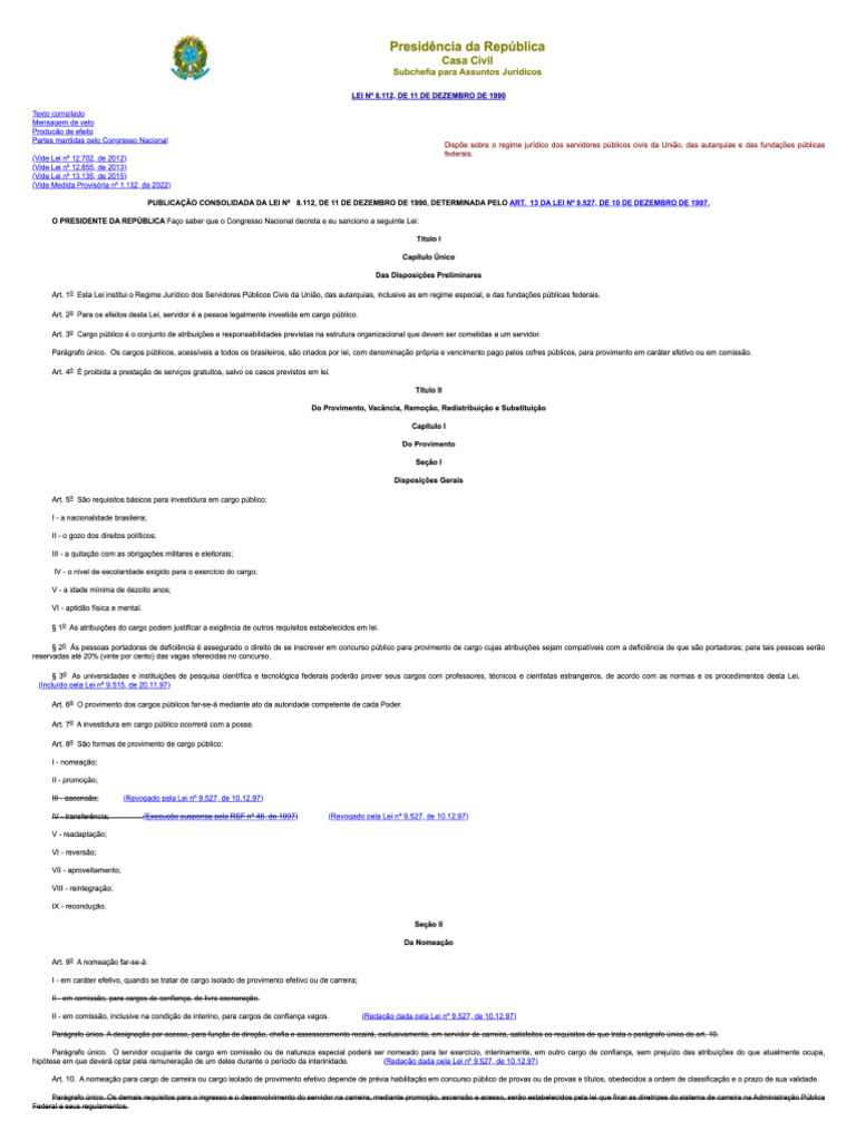 Lei Do Servidor | PDF