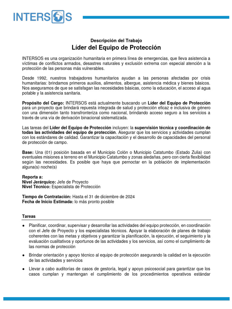 5715 - JD Líder Del Equipo de Protección Zulia V2 | PDF | Planificación