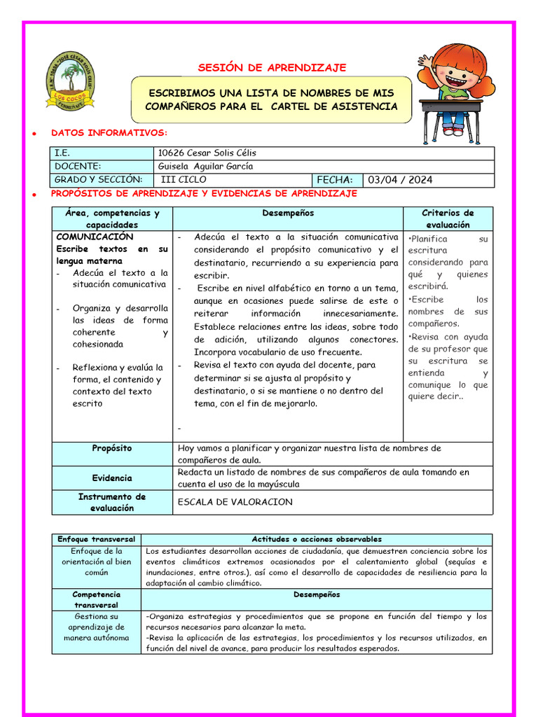 1º U1 S1 Sesion D3 Com Escribimos Una Lista de Nombres de Mis ... 1º U1 S1 Sesion D3 Com Escribimos Una Lista de Nombres de Mis ...