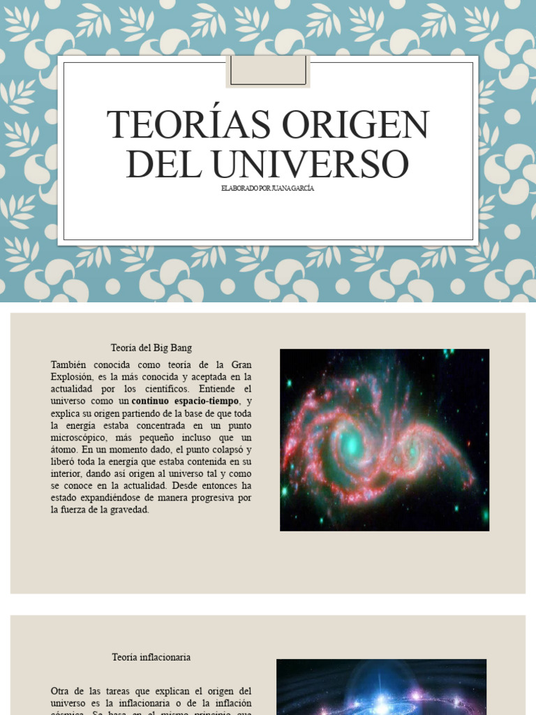 Teorías sobre el origen del universo | PDF | Universo | Big Bang