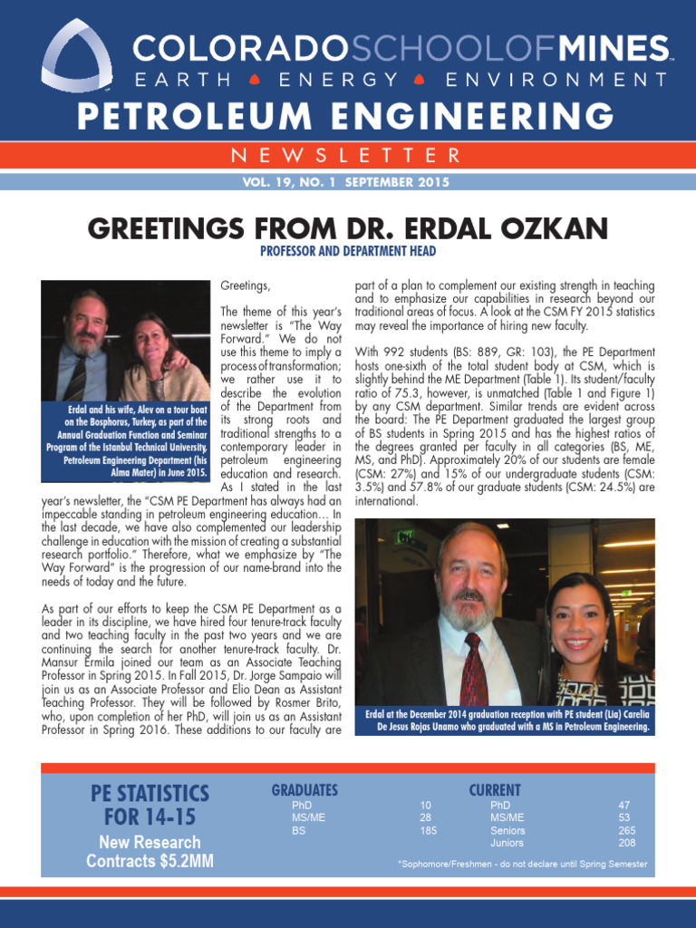 CSM Petroleum Engineering Newsletter 2015 | PDF | Science