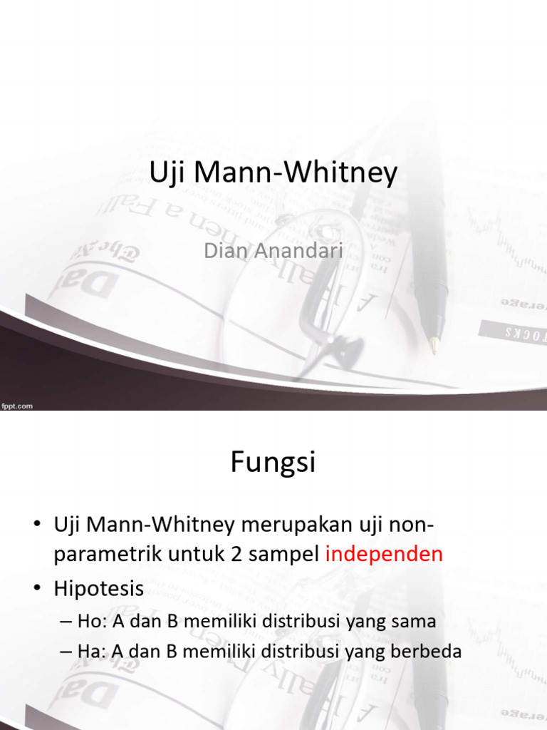 Uji Mann-Whitney & Wilcoxon | PDF