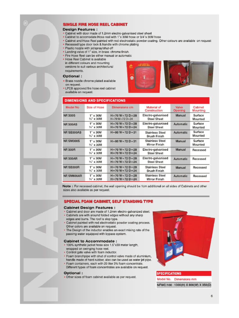Naffco Fire Hose Reel Cabinet | PDF