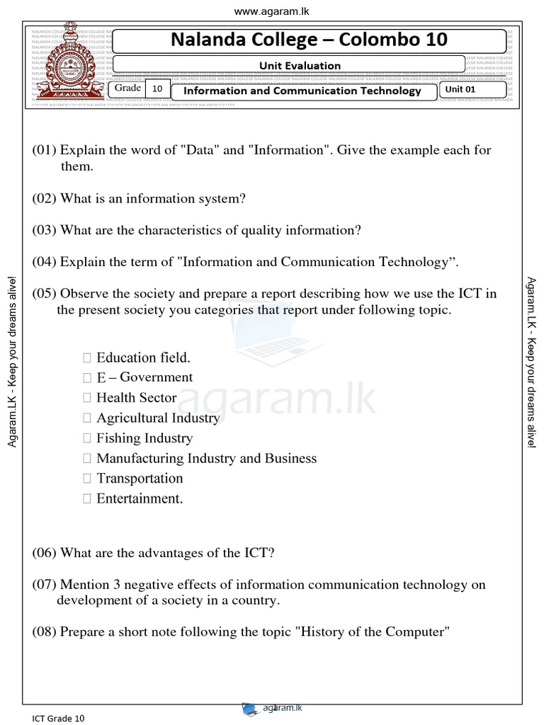 EP S008 01 10 Information-Communication-Technology | PDF | Information Technology | Information ...