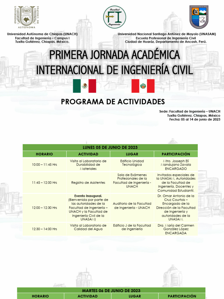 Programa de Actividades | Descargar gratis PDF | Ingeniería | Ciencias fisicas