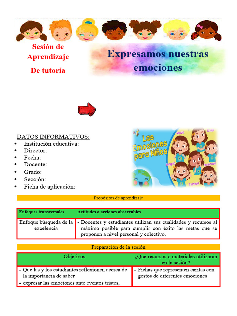 Expresando Emociones en Primaria | PDF | Enseñando | Aprendizaje