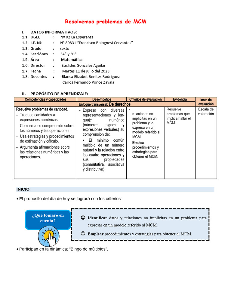 Act-Mat-Resolvemos Problemas Con MCM | PDF