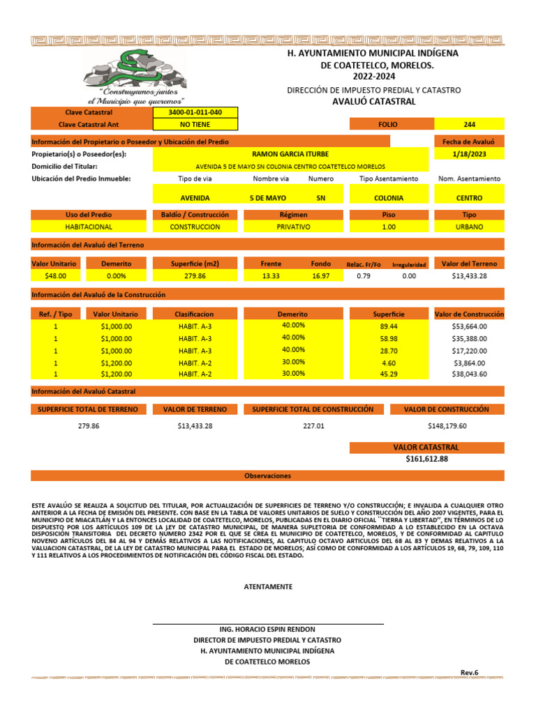 Avaluo Catastral | Descargar gratis PDF | Gobierno | Geomática