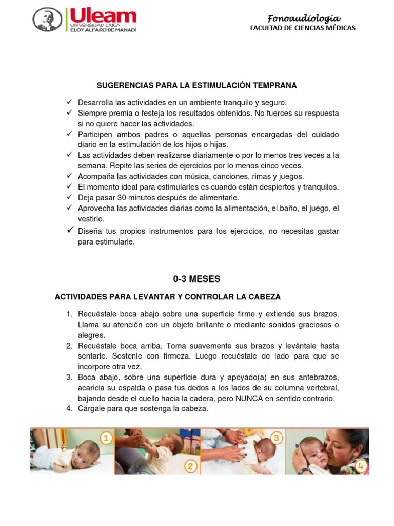 Actividades Estimulación Temprana | PDF | Mano