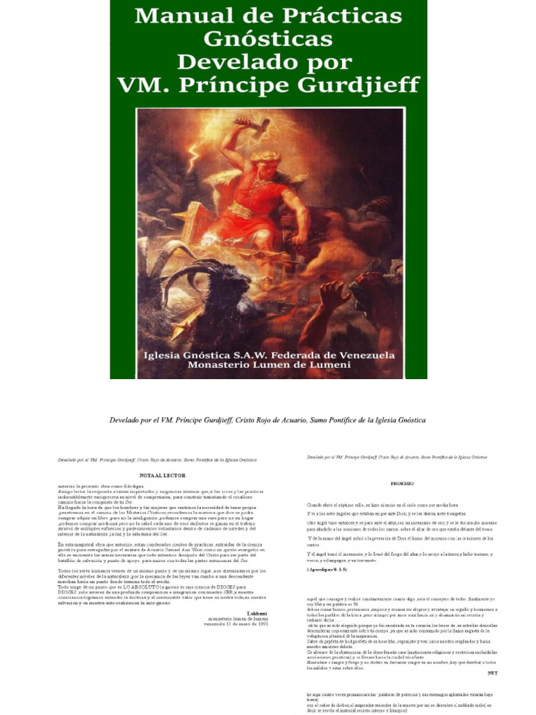 Manual de Practicas Gnosticas Develado Por El VM Principe Gurdjieff PDF Free | PDF