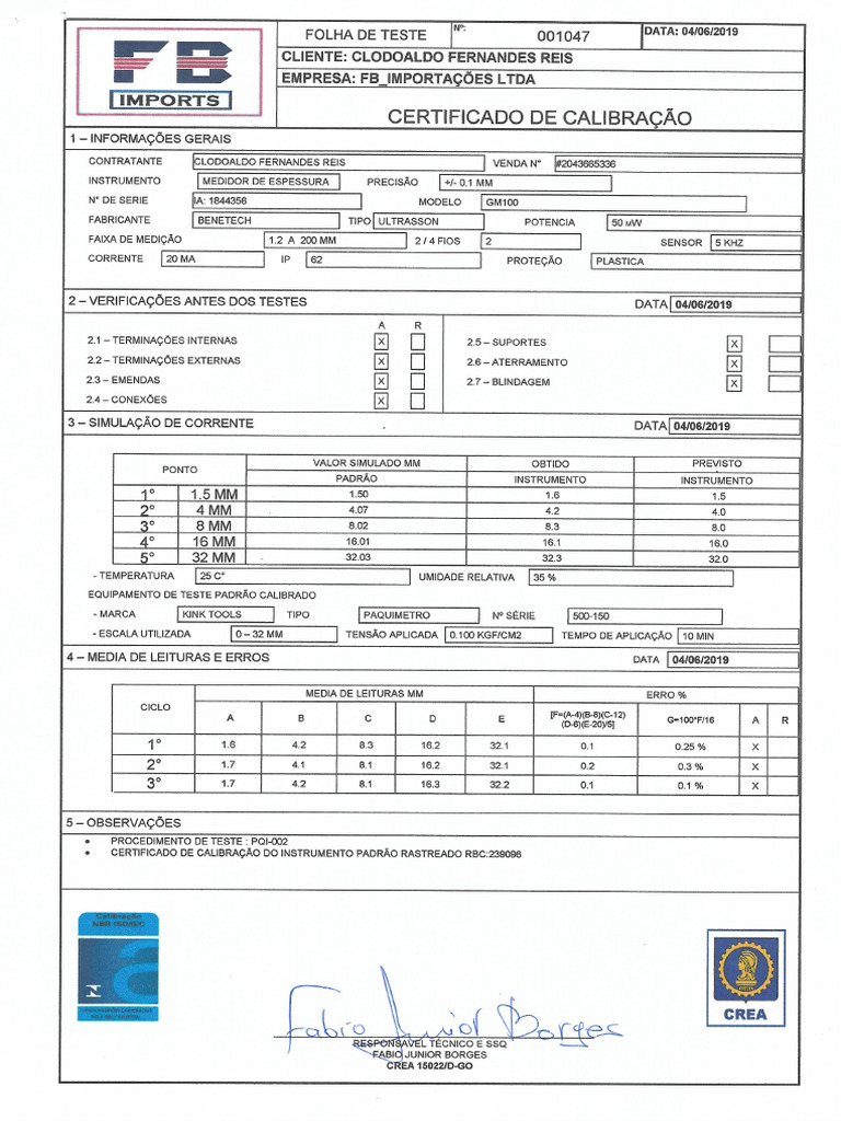 Certif Calib | PDF