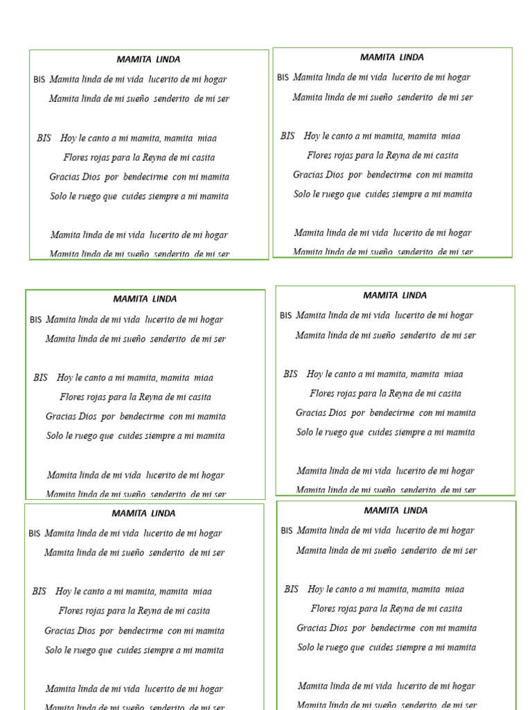 Cancion Mamita Linda Pdf