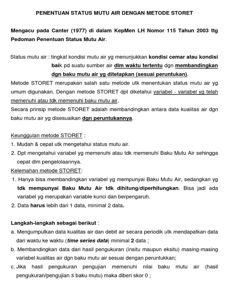 Perkuliahan Ke - 2 STORET | PDF