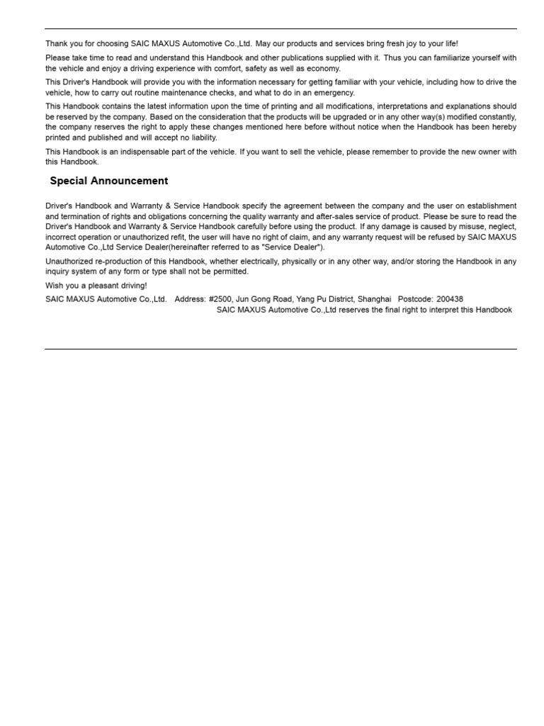 Maxus Deliver 9 Owner's Manual | PDF | Anti Lock Braking System | Airbag