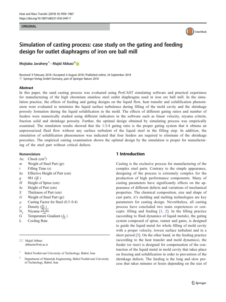 Simulation of Casting Process: Case Study On The Gating and Feeding ...
