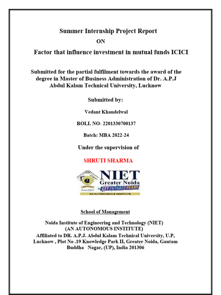 Vedant Project | PDF | Investing | Banks