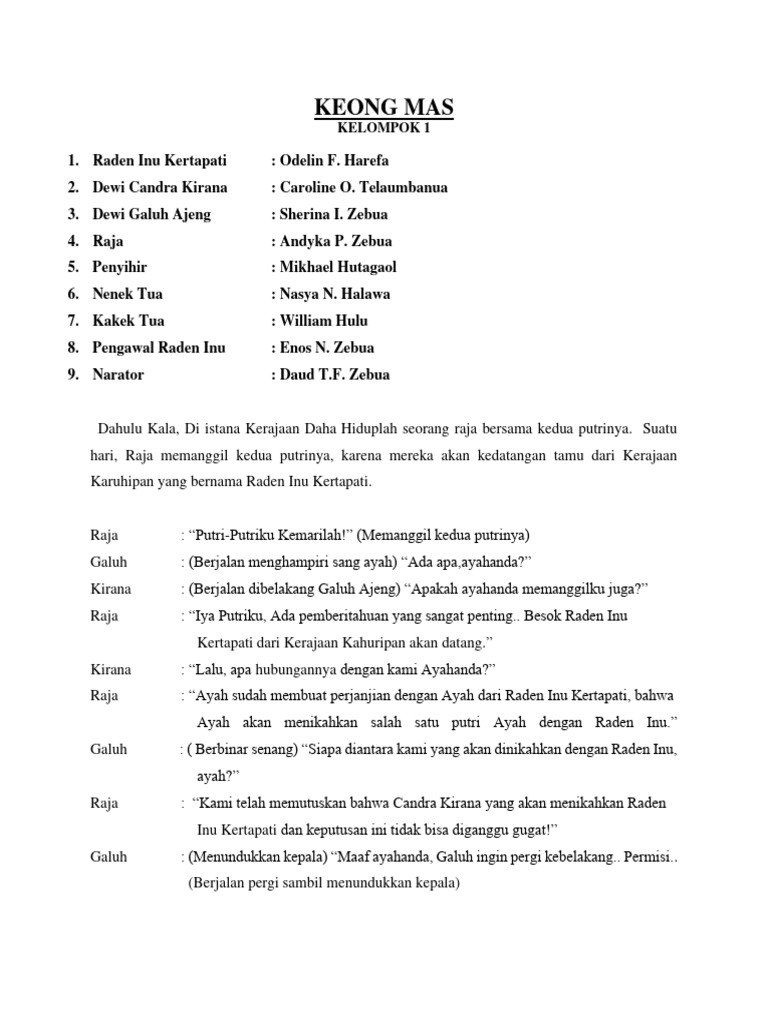 Naskah Drama Keong Mas | PDF
