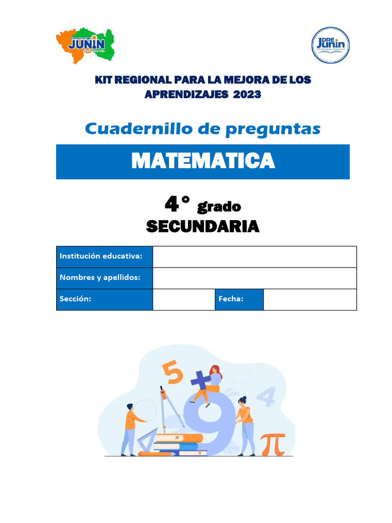 Cuadernillo Matemáticas 4° Secundaria 2023 | PDF | Bancos