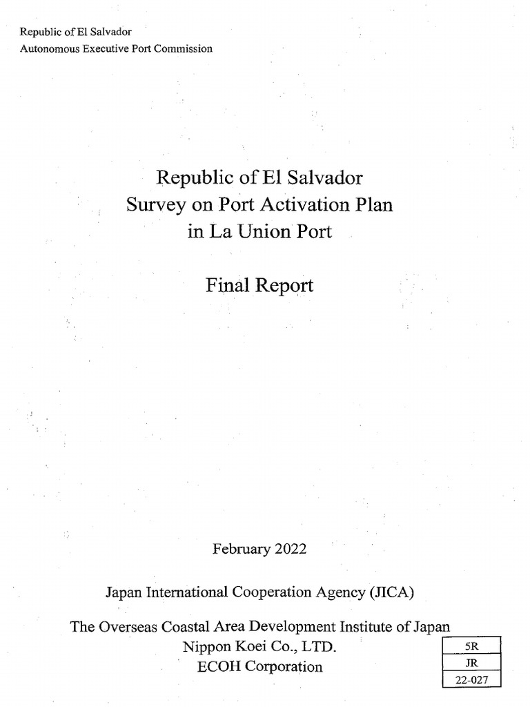[JICA 2022] Survey Port Activation Plan La Union FEB.2022 JICA | PDF | Port | Central America