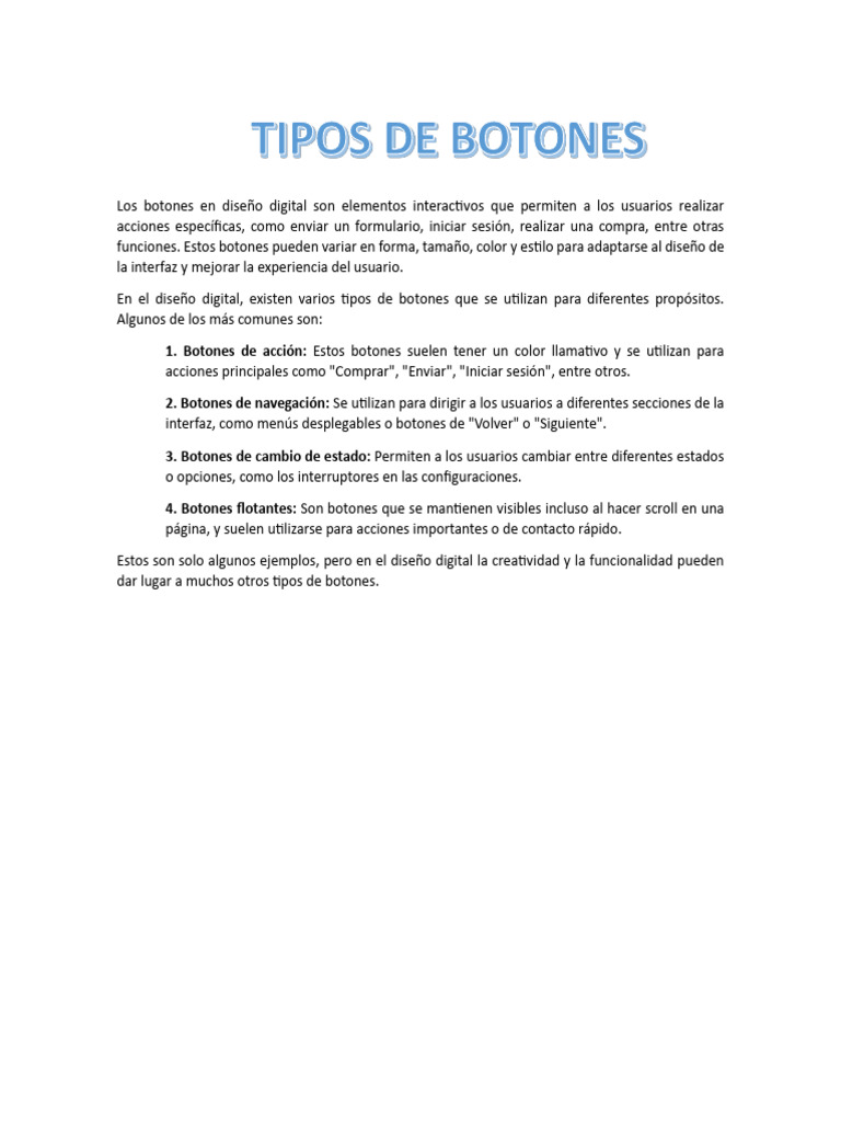 Tipos de Botones | PDF