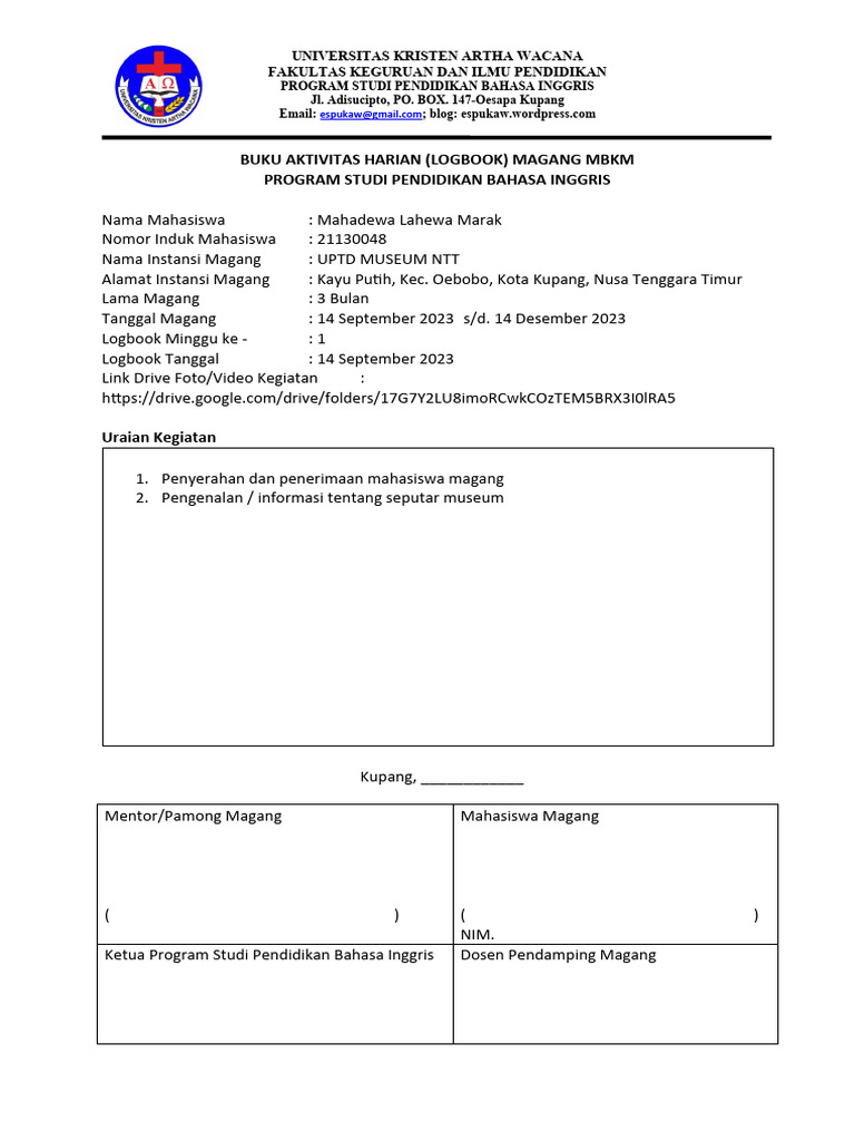 Laporan Madeee Minggu Pertama | PDF