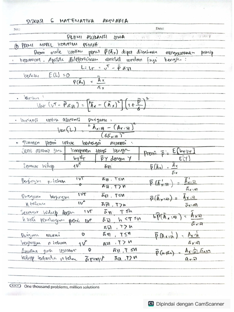 Diskusi 6 Matematika Aktuaria Erwin | PDF