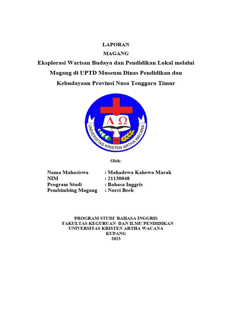 Mahadewa Kahewa Marak LAPORAN - AKHIR Magang | PDF | Kajian Bahasa Asing