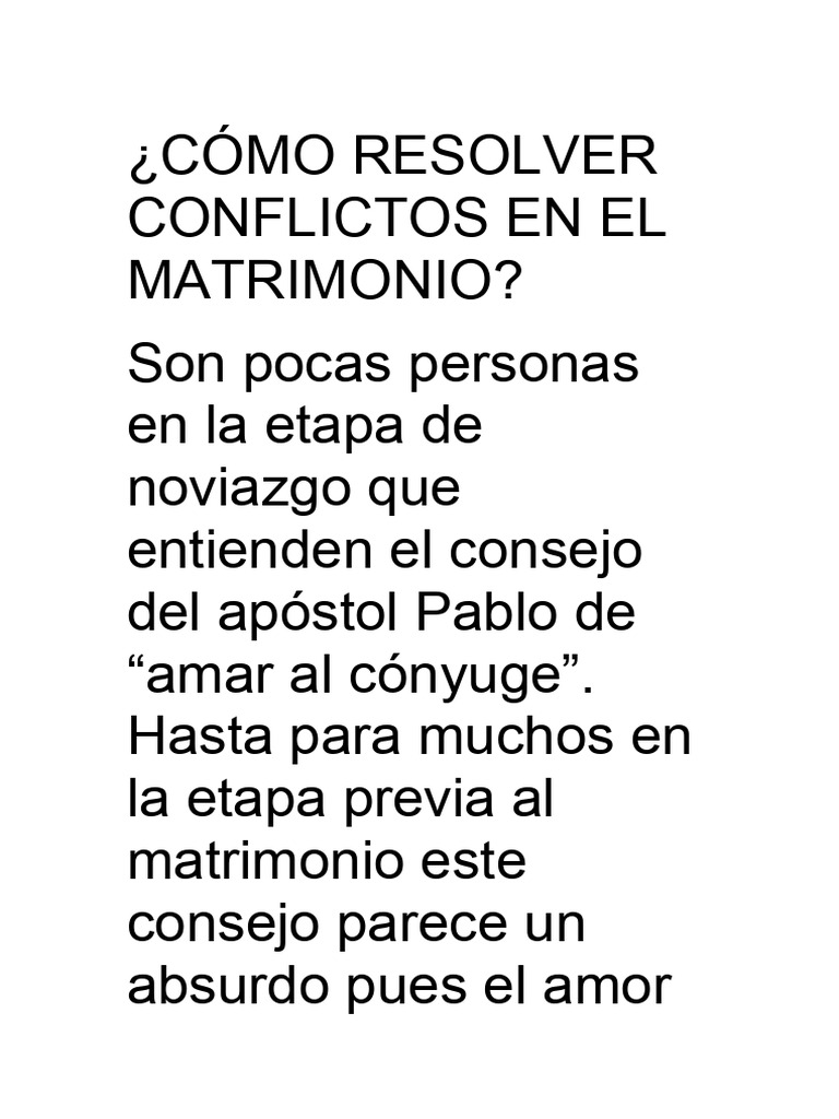 ¿CÓMO RESOLVER Conflictos | PDF | Amor | Felicidad