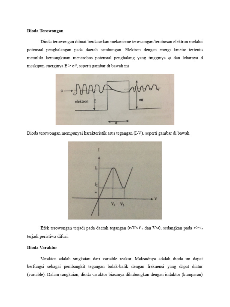 Jenis-Jenis Dioda: Terowongan, Varaktor, Gunn, Laser | PDF