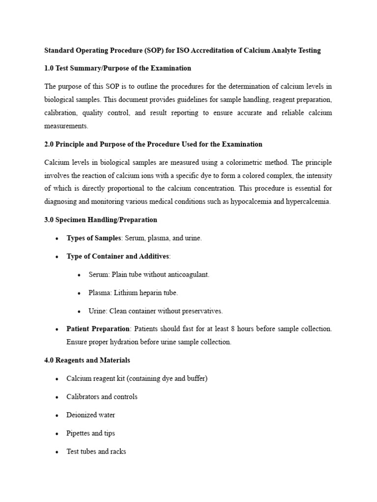 Calcium | PDF | Calibration | Spectrophotometry