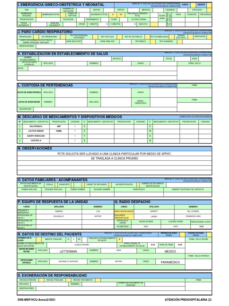 Formulario 002.1 | PDF | Parto | Reanimación cardiopulmonar